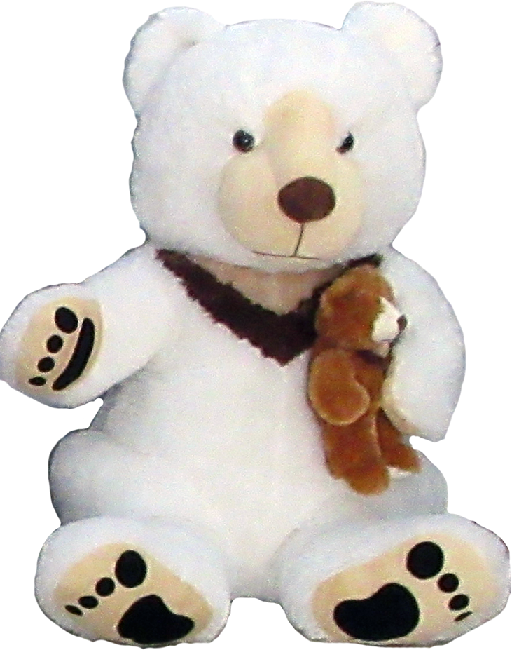 50" White Sun Bear with Baby Bear – Goffa Toys